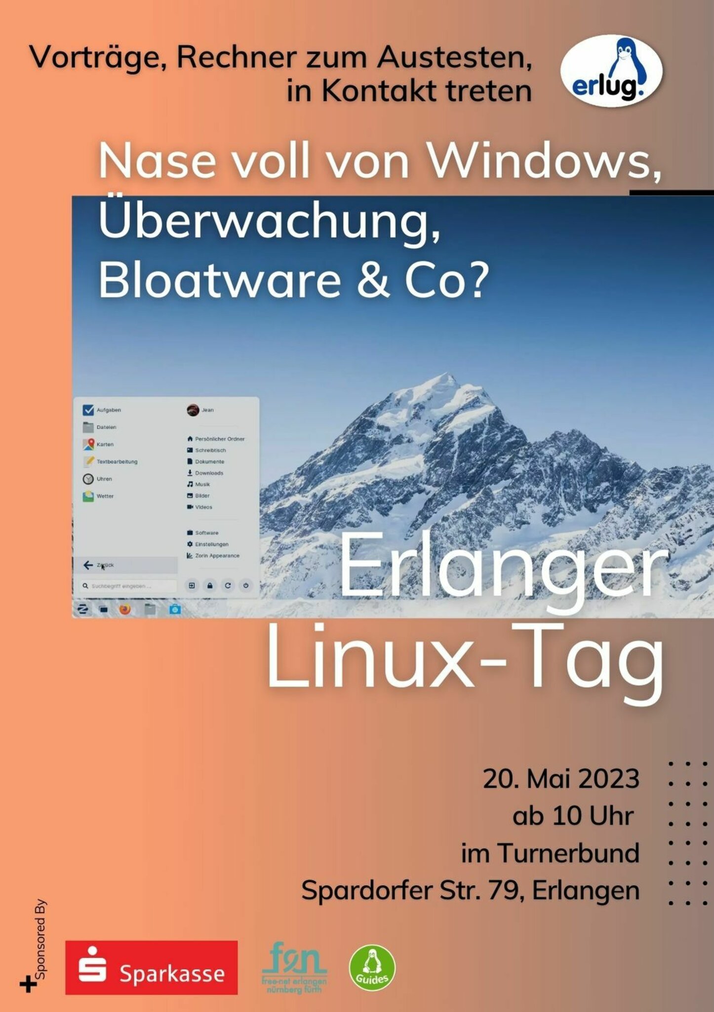 Erlanger Linuxtag 2023: es geht auch anders. Linux. Hat auch Fenster ...